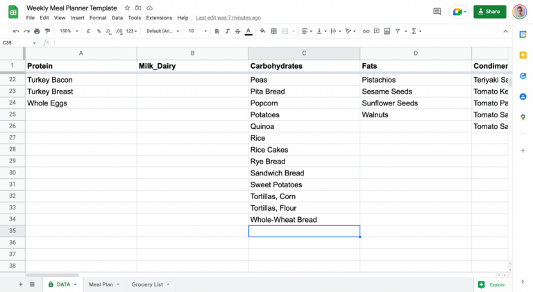 Free Weekly Meal Plan Template [Google Sheets]