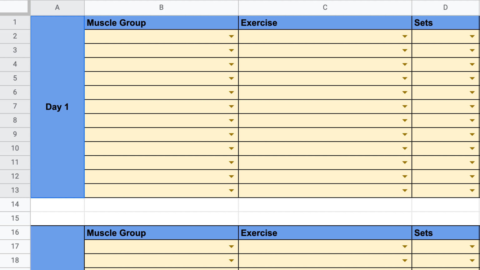 3 Google Sheets Workout Templates | Free Downloads