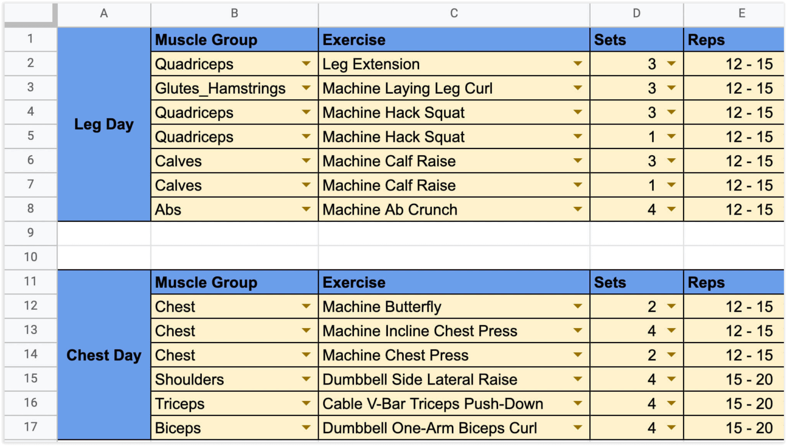 How To Make A Workout Plan In Google Sheets With Template How To Make A Workout Plan In Google Sheets With Template