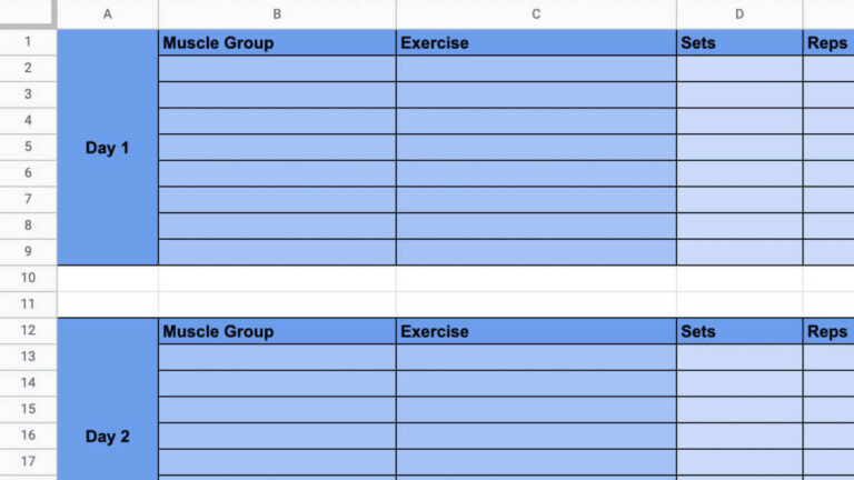 Workout Templates for Google Docs | Free Download