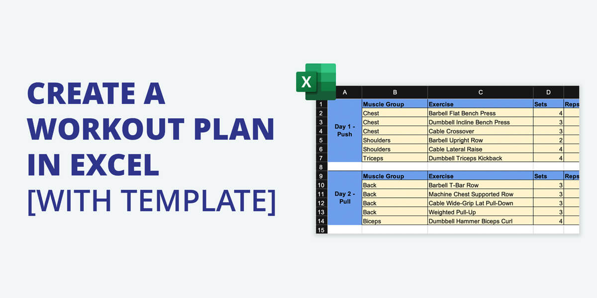 How To Make A Workout Plan In Excel With Template 